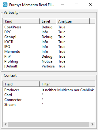 Filter Traces for the Memento Application