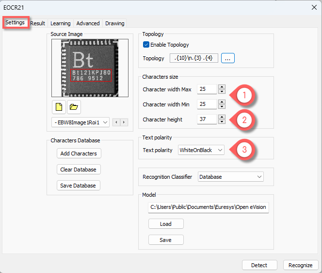 Detect the Characters